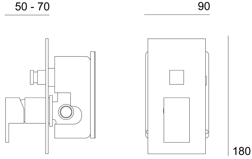 Single lever faucet Line Wall-Mounted Bath/Shower - Arch Valadares